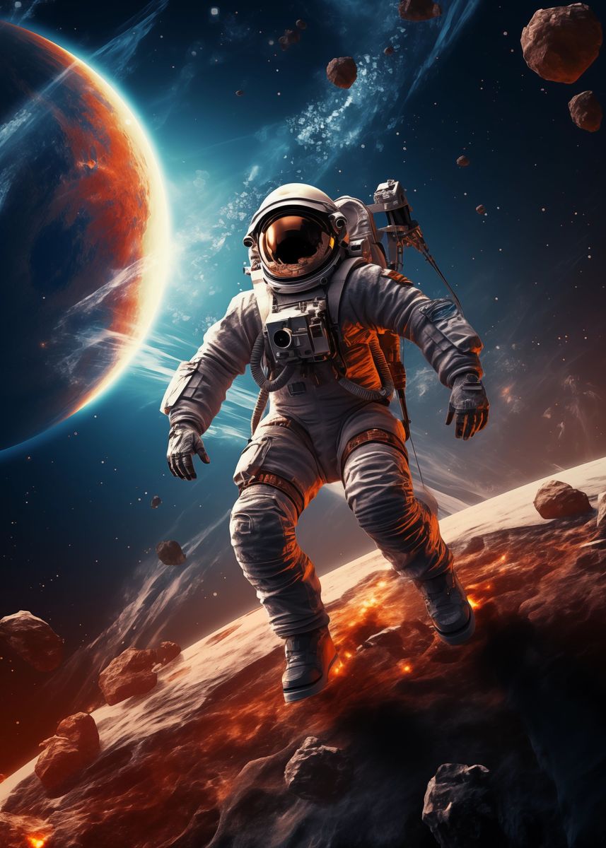 'Astronaut Galaxy' Poster, picture, metal print, paint by Plate ...