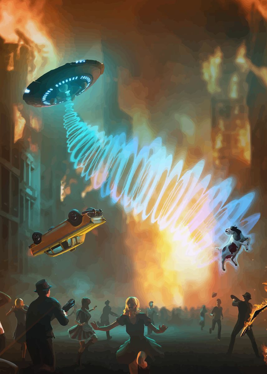 'Destroy All Humans' Poster, picture, metal print, paint by Galaxy Des ...
