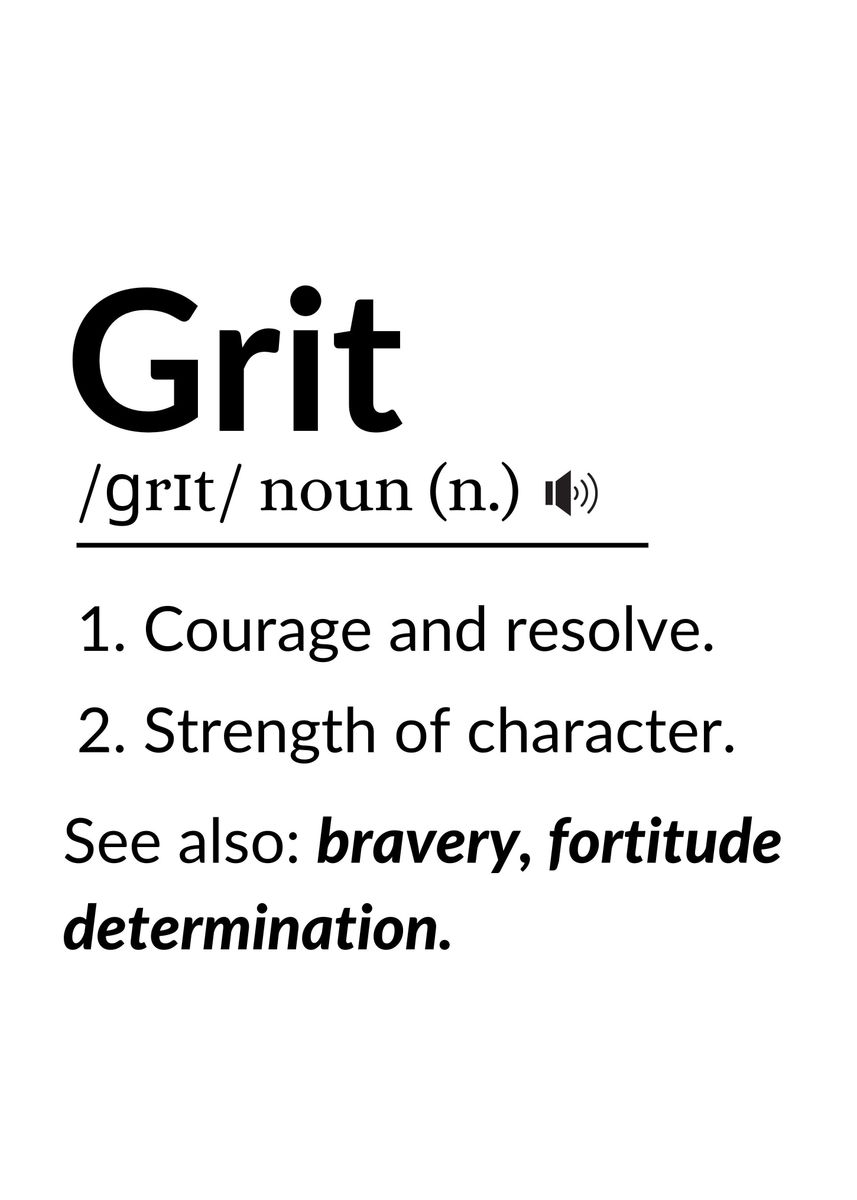 'grit noun ' Poster, picture, metal print, paint by teehowa timlset ...