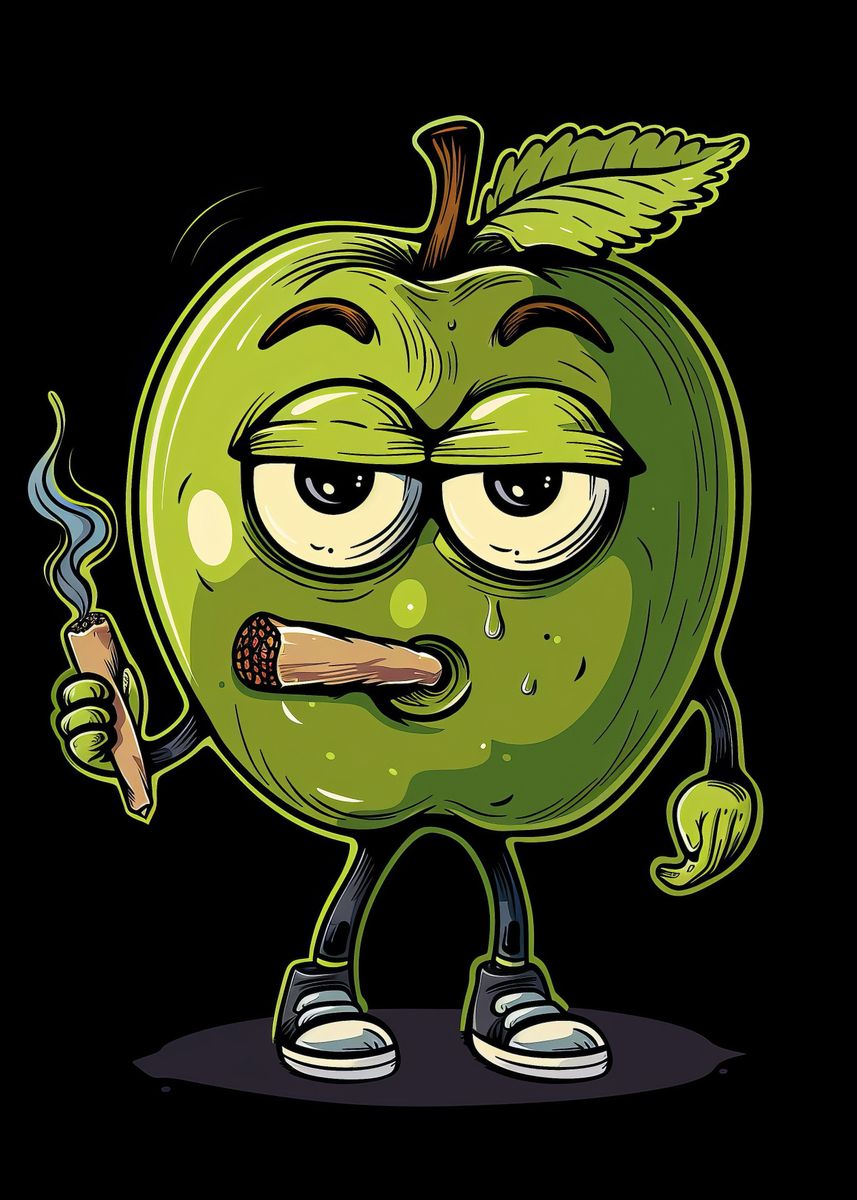 'Apple Cannabis' Poster, picture, metal print, paint by Henning ...