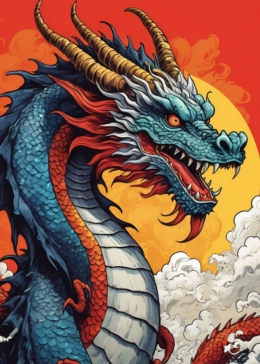 'Japanese Dragon 2' Poster, picture, metal print, paint by 1x Merch ...