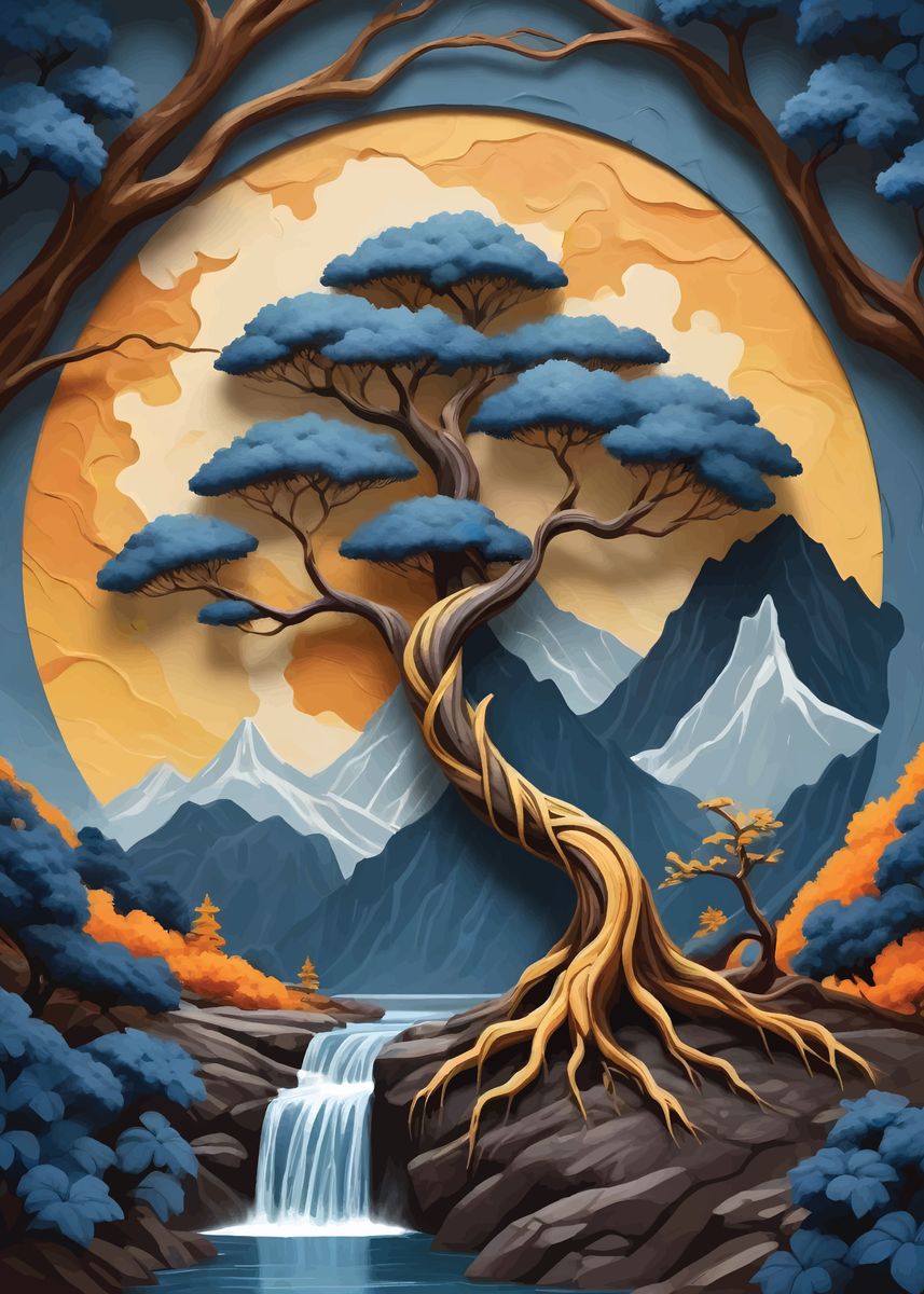 'Landscape Bonsai Tree ' Poster, picture, metal print, paint by Alex ...