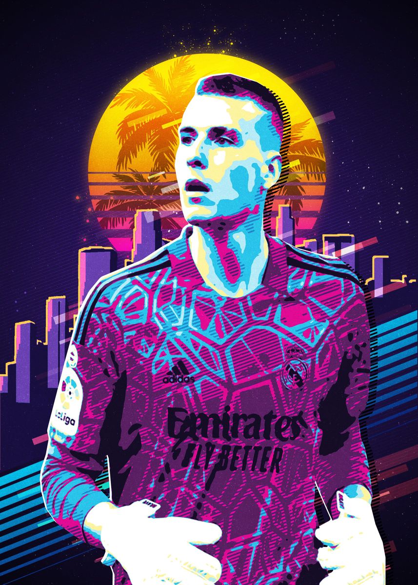 'andriy lunin football' Poster, picture, metal print, paint by Hames ...