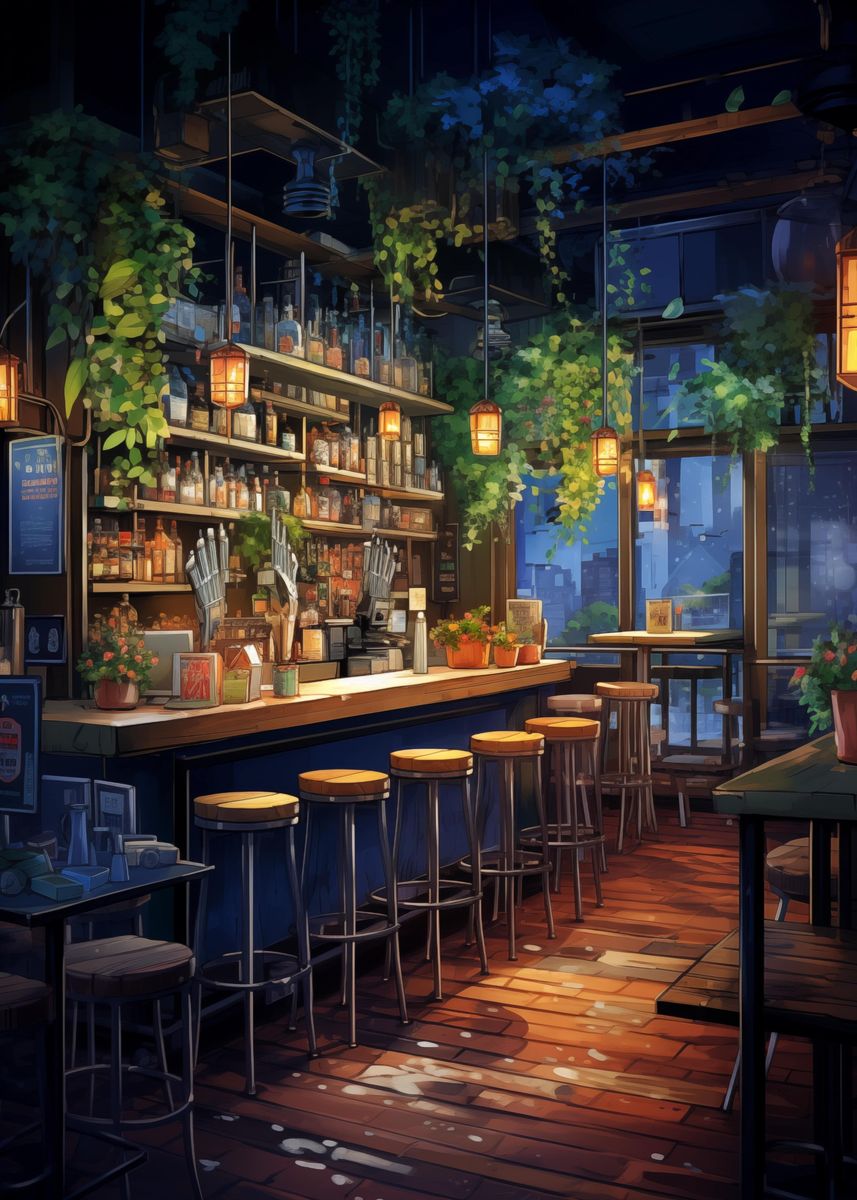 'The Bar' Poster, picture, metal print, paint by Conor Ochoa | Displate