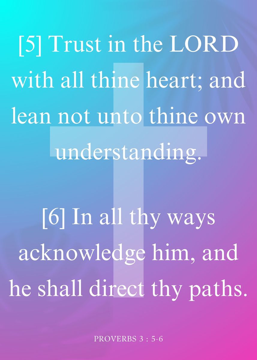 'Proverbs 3 vs 5 and 6' Poster, picture, metal print, paint by cypher ...