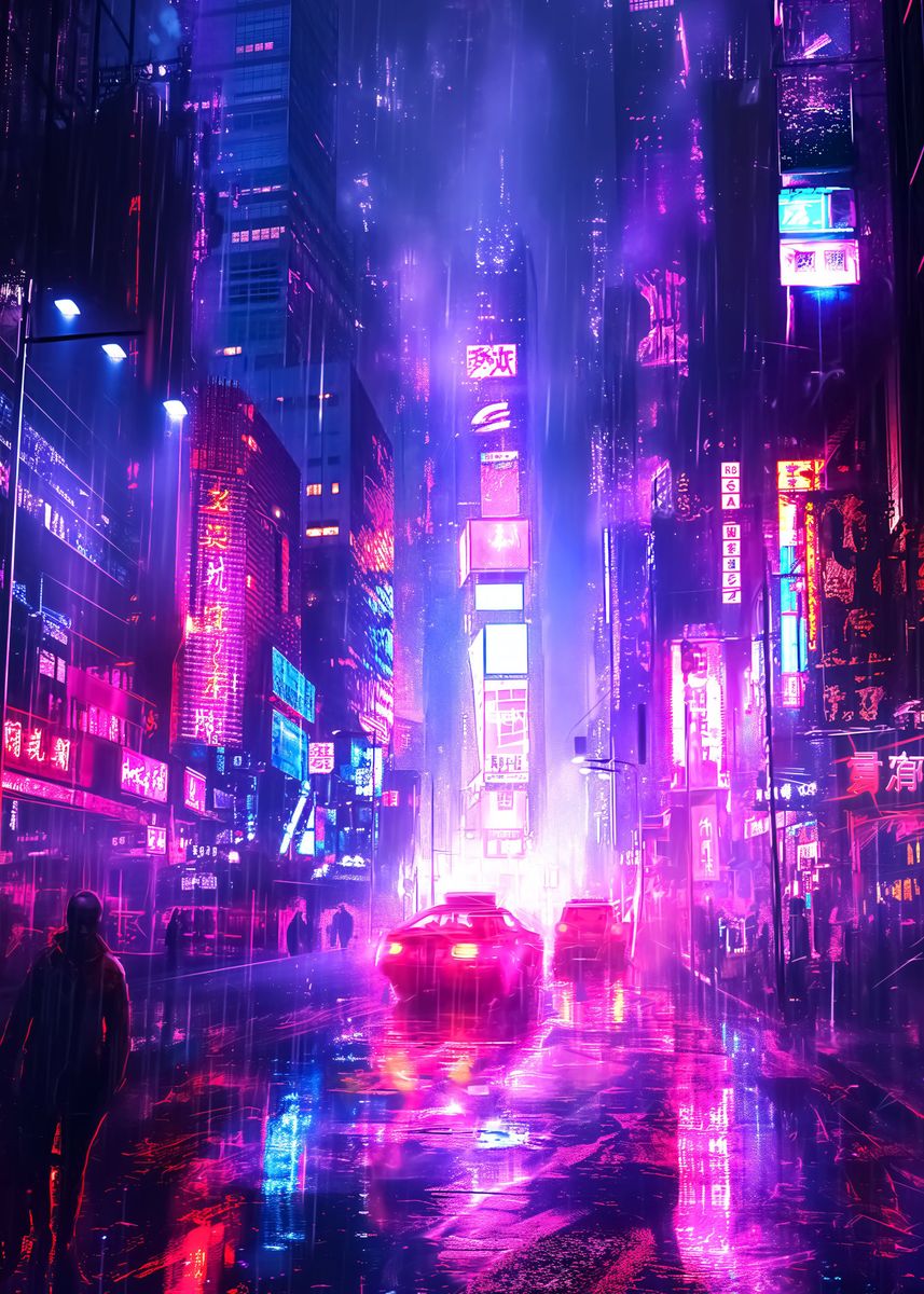 'RGB Neon City' Poster, picture, metal print, paint by Undermountain ...