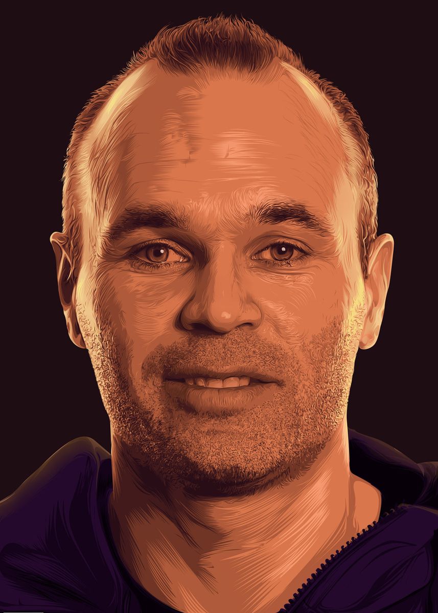 'andres iniesta portrait' Poster, picture, metal print, paint by metro ...