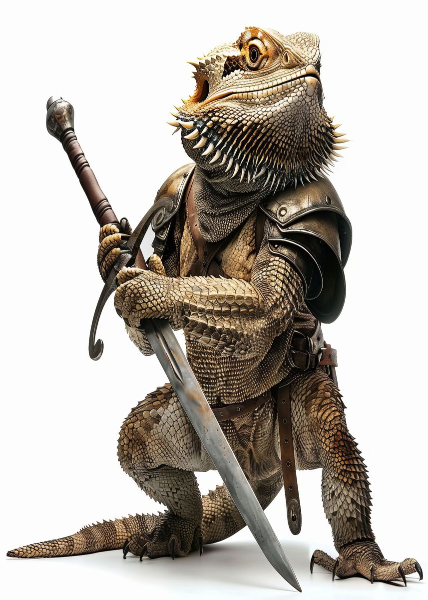 'Bearded Dragon Knight' Poster, picture, metal print, paint by Henning ...