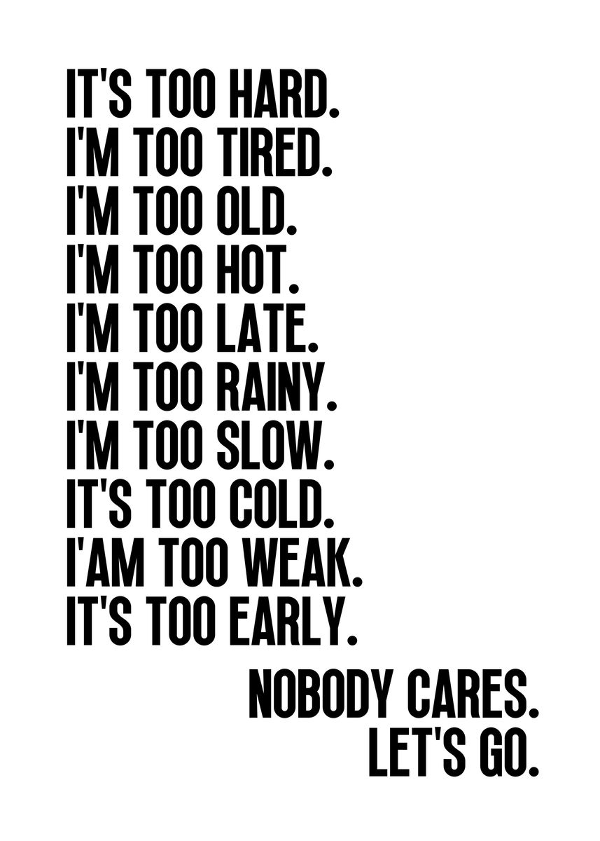 'Nobody Cares' Poster, picture, metal print, paint by Wezt Studio ...