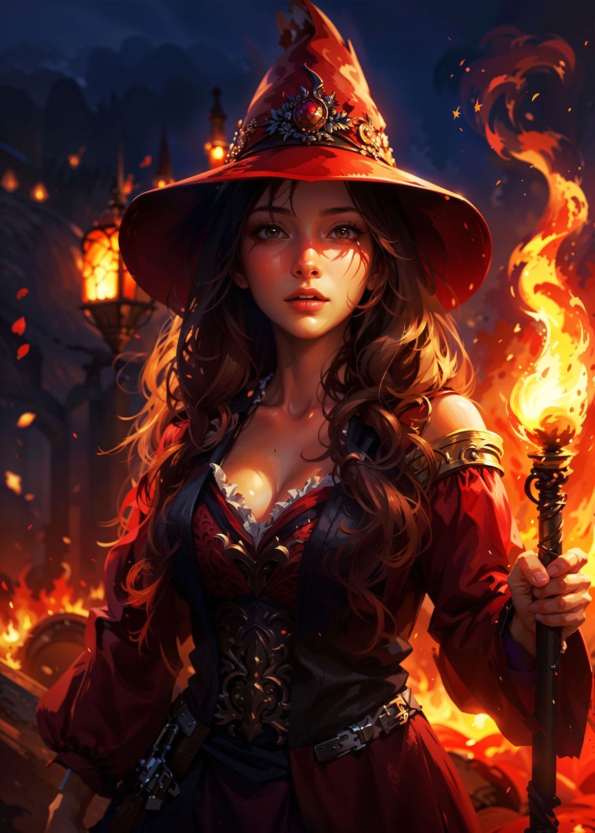 'Magical Woman Wizard' Poster, picture, metal print, paint by ...