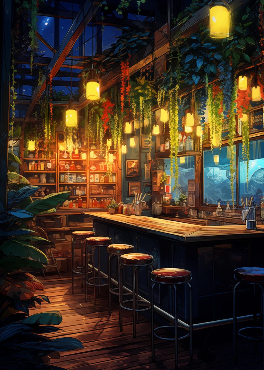 'The Bar' Poster, picture, metal print, paint by Conor Ochoa | Displate