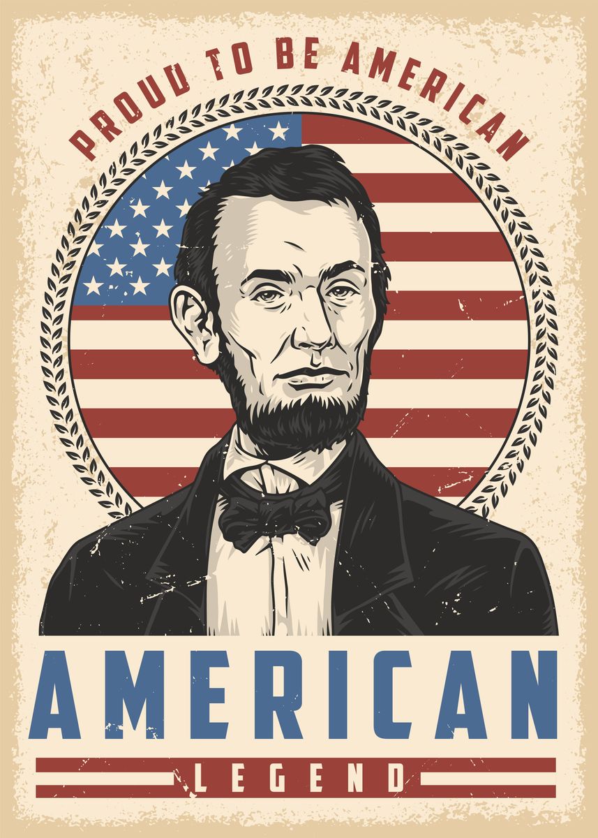  Abraham Lincoln Poster Picture Metal Print Paint By DkDesign