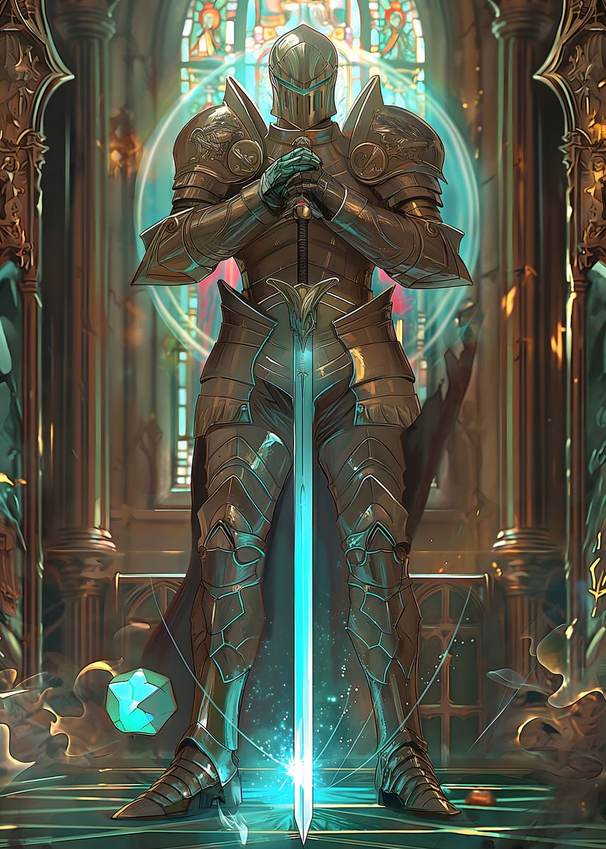 'Stained Glass Guardian' Poster, picture, metal print, paint by Future ...