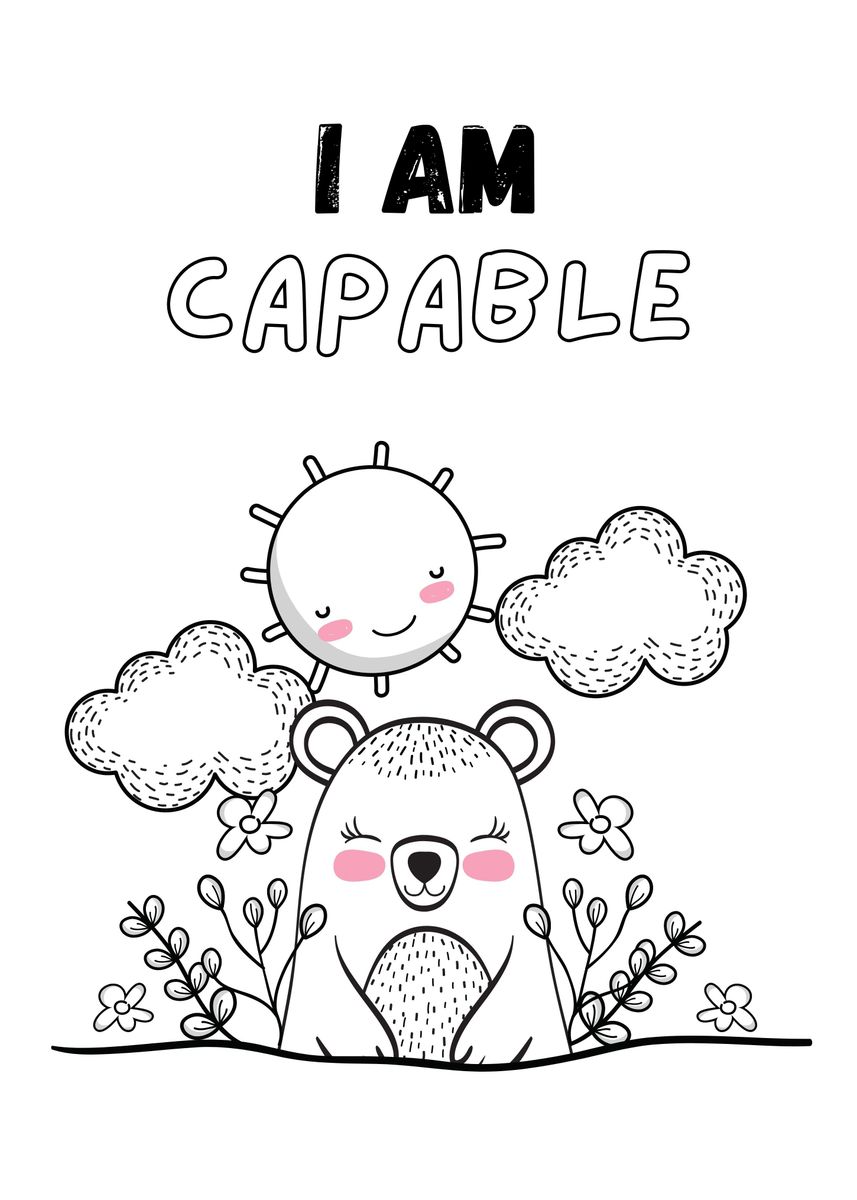 'I am Capable' Poster, picture, metal print, paint by AL Store | Displate