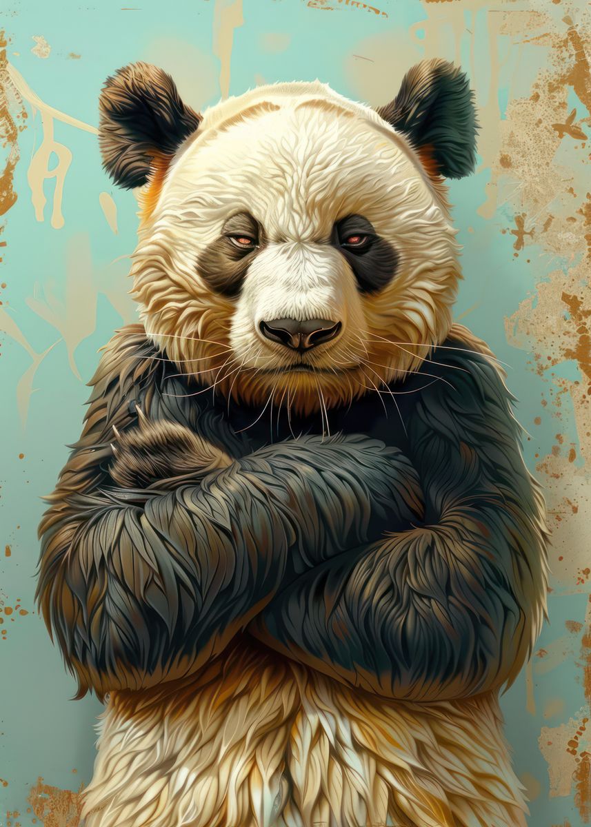 'Pensive Panda' Poster, picture, metal print, paint by jodotodesign ...
