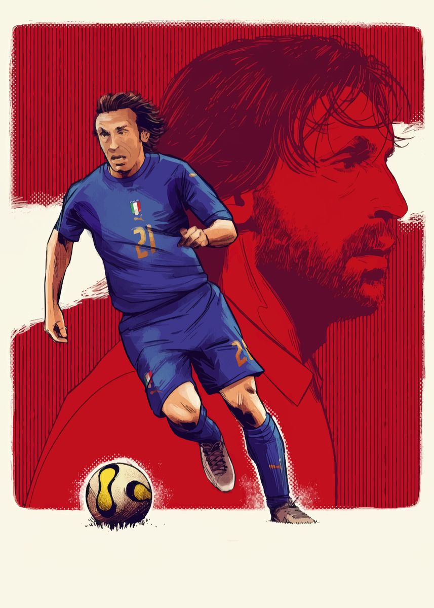 'Andrea pirlo' Poster, picture, metal print, paint by Bernard Duke ...