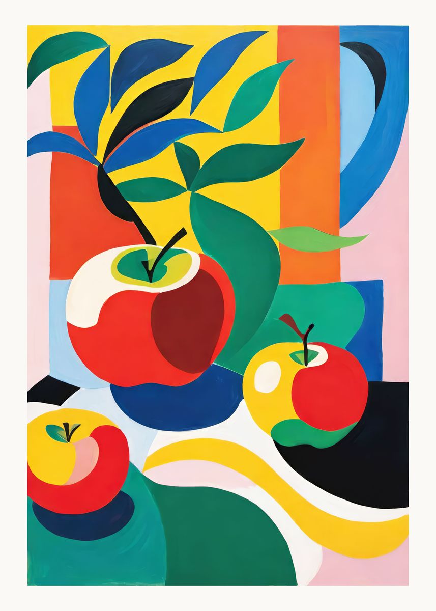 'Colorful Apple Fruit' Poster, picture, metal print, paint by ...
