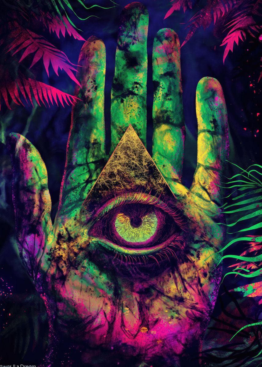 'Psychedelic All Seeing Eye' Poster, picture, metal print, paint by ...