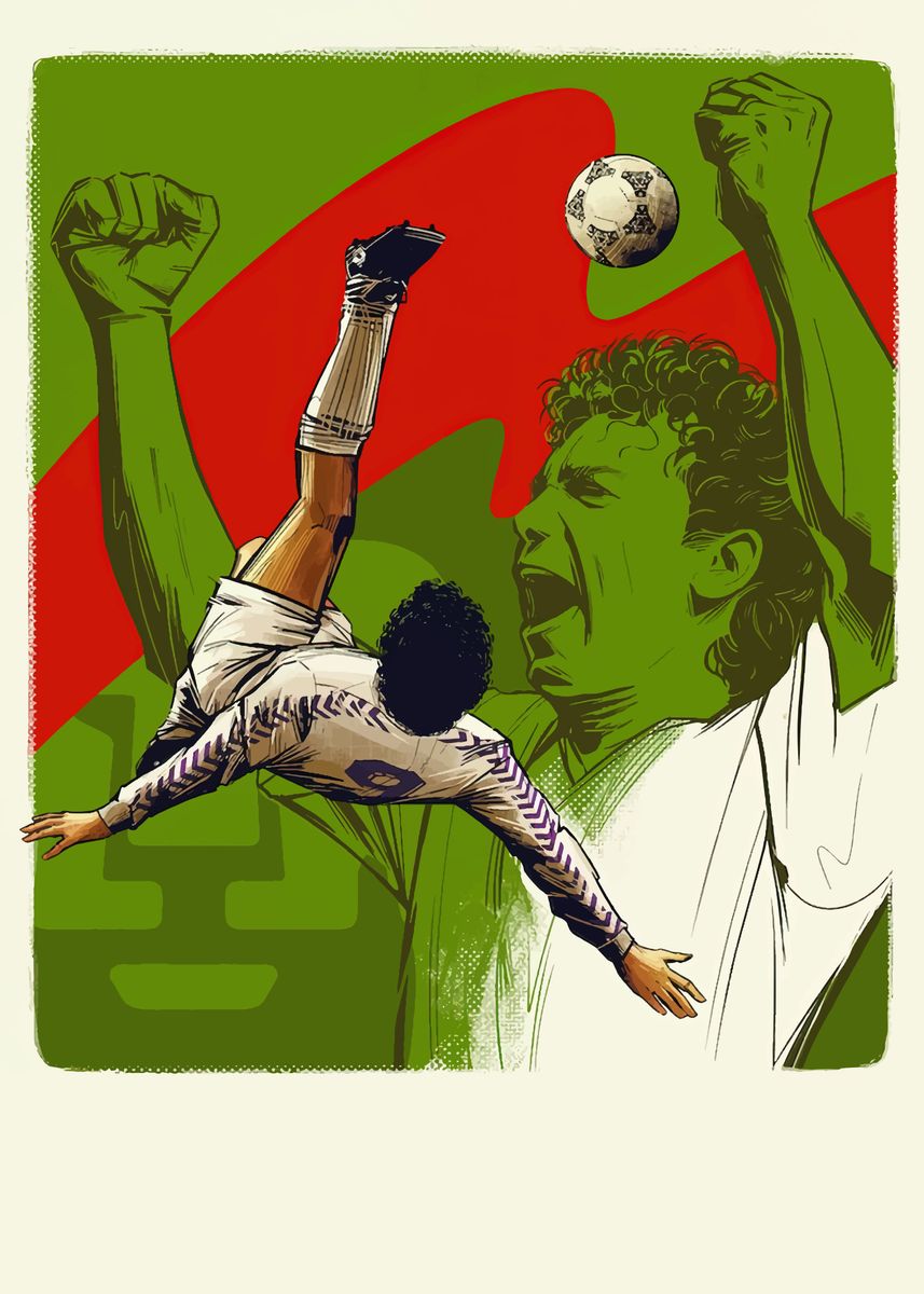 'legend player football' Poster, picture, metal print, paint by Bernard ...