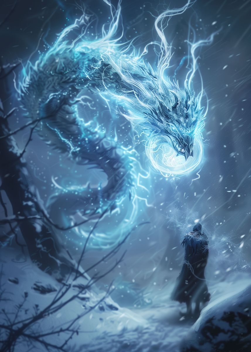 'Frost Wyrm' Poster, picture, metal print, paint by Iwoko | Displate
