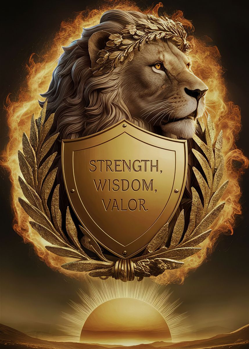 'Strength Wisdom Valor' Poster, picture, metal print, paint by EDSON ...