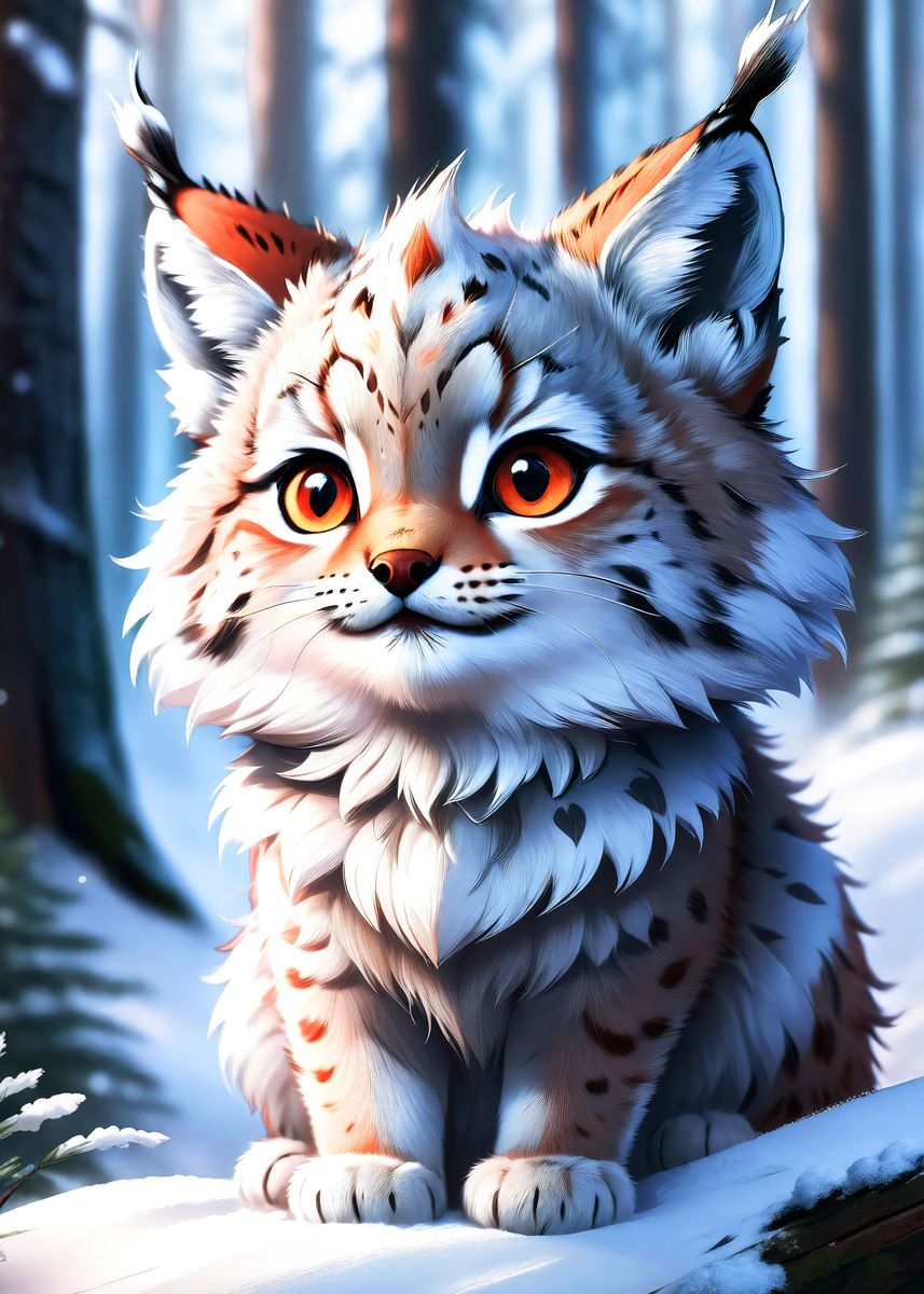 'Lynx Playful Prowl' Poster, picture, metal print, paint by Maxime ...