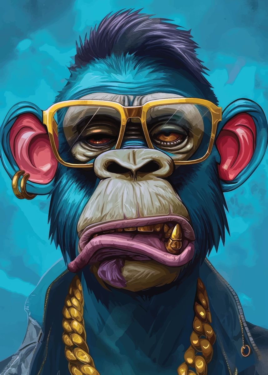 'FUNKY MONKEY ART WORK' Poster, picture, metal print, paint by Kilua ...