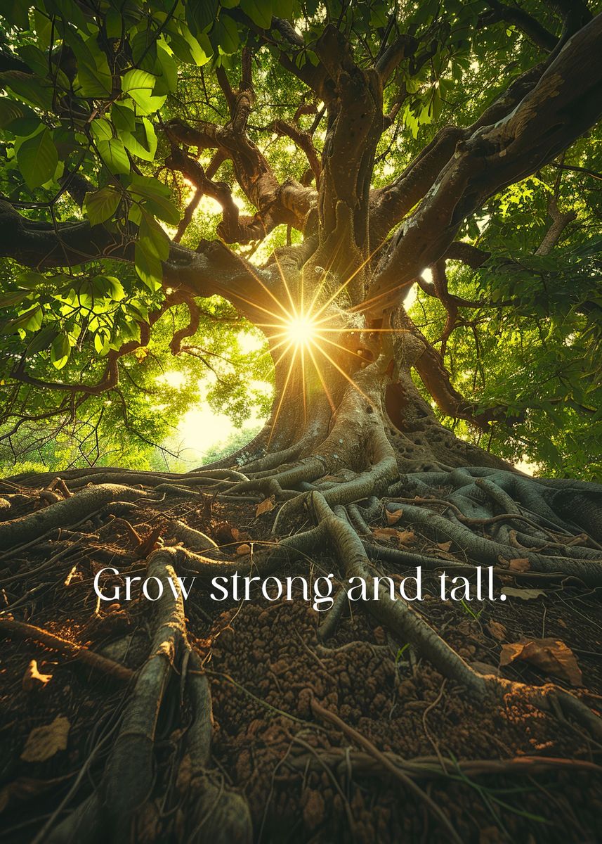 'Grow Strong And Tall' Poster, picture, metal print, paint by EDSON ...