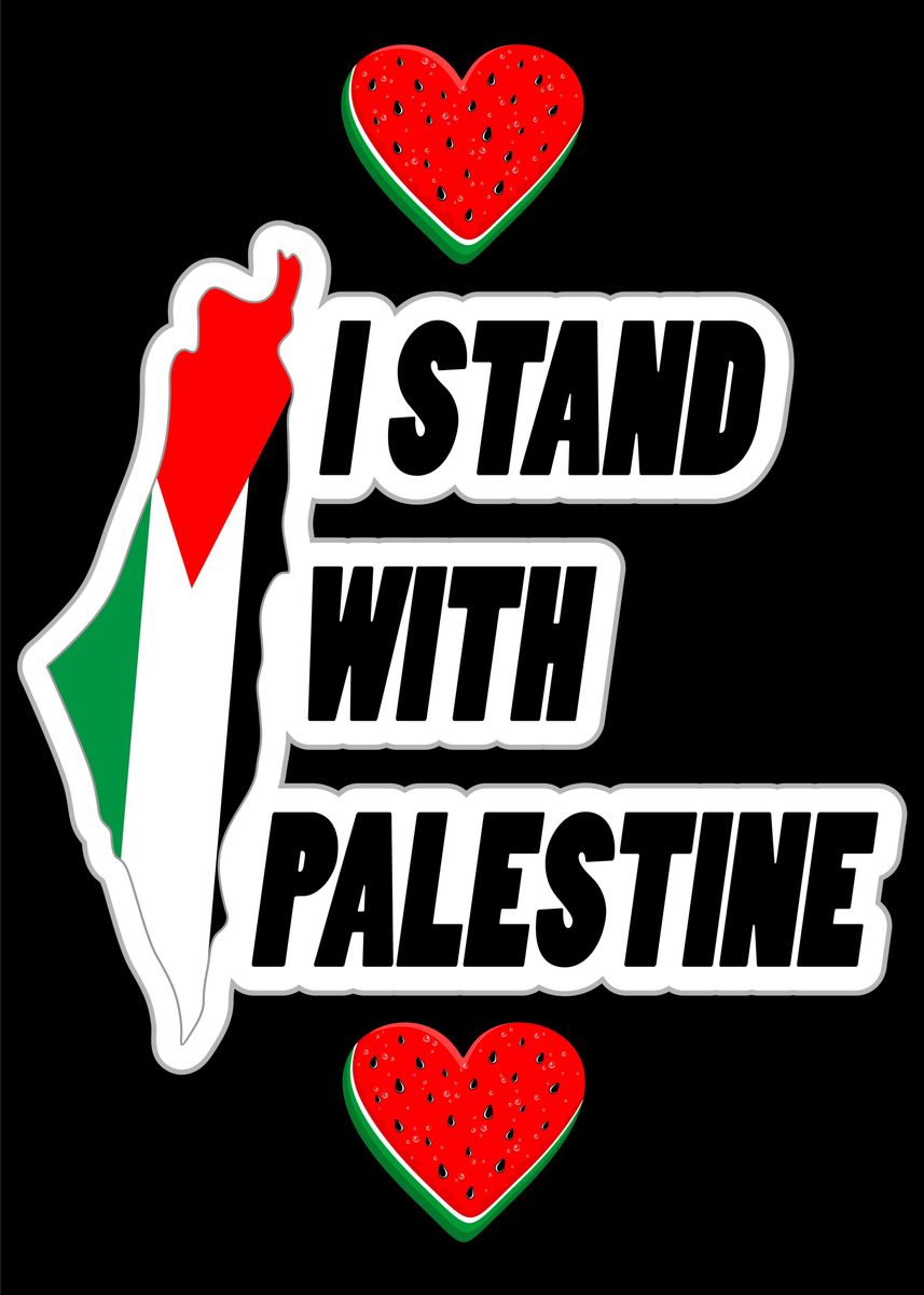 'I stand with Palestine' Poster, picture, metal print, paint by ...