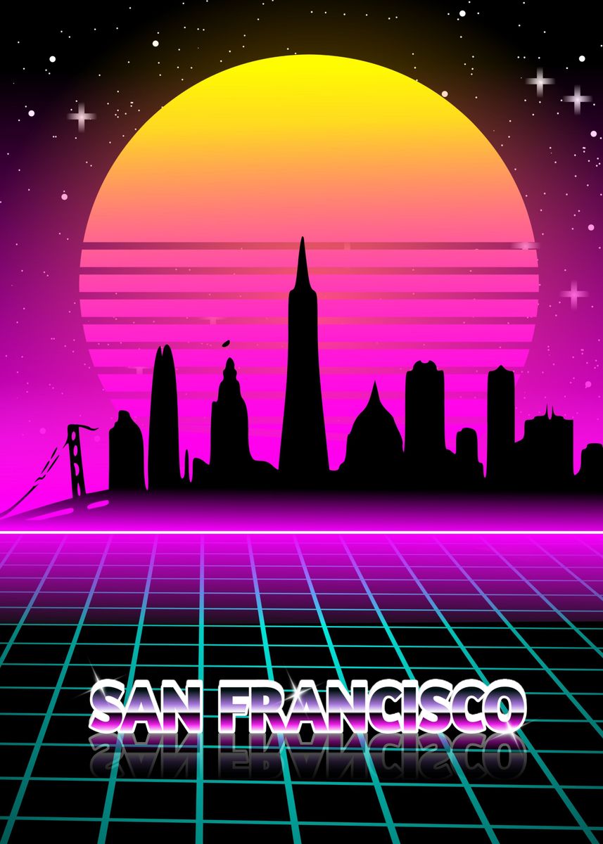 'San francisco retro' Poster, picture, metal print, paint by ipart id ...