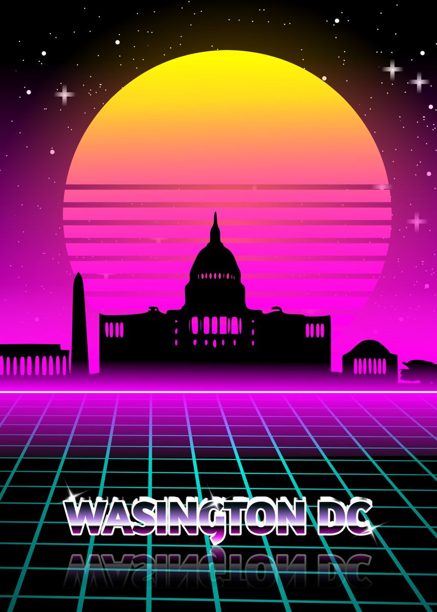 'Wasington dc retro' Poster, picture, metal print, paint by ipart id ...