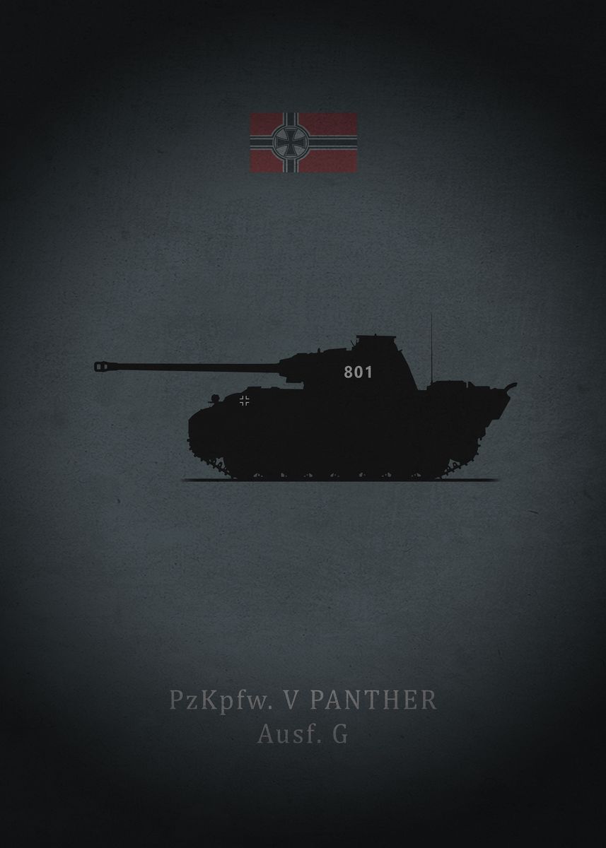 'PzKpfw V Panther Ausf G' Poster, picture, metal print, paint by Iwoko ...