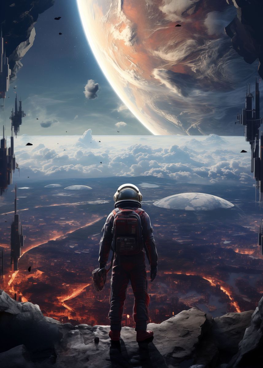 'One man alone' Poster, picture, metal print, paint by AI Art Architect ...