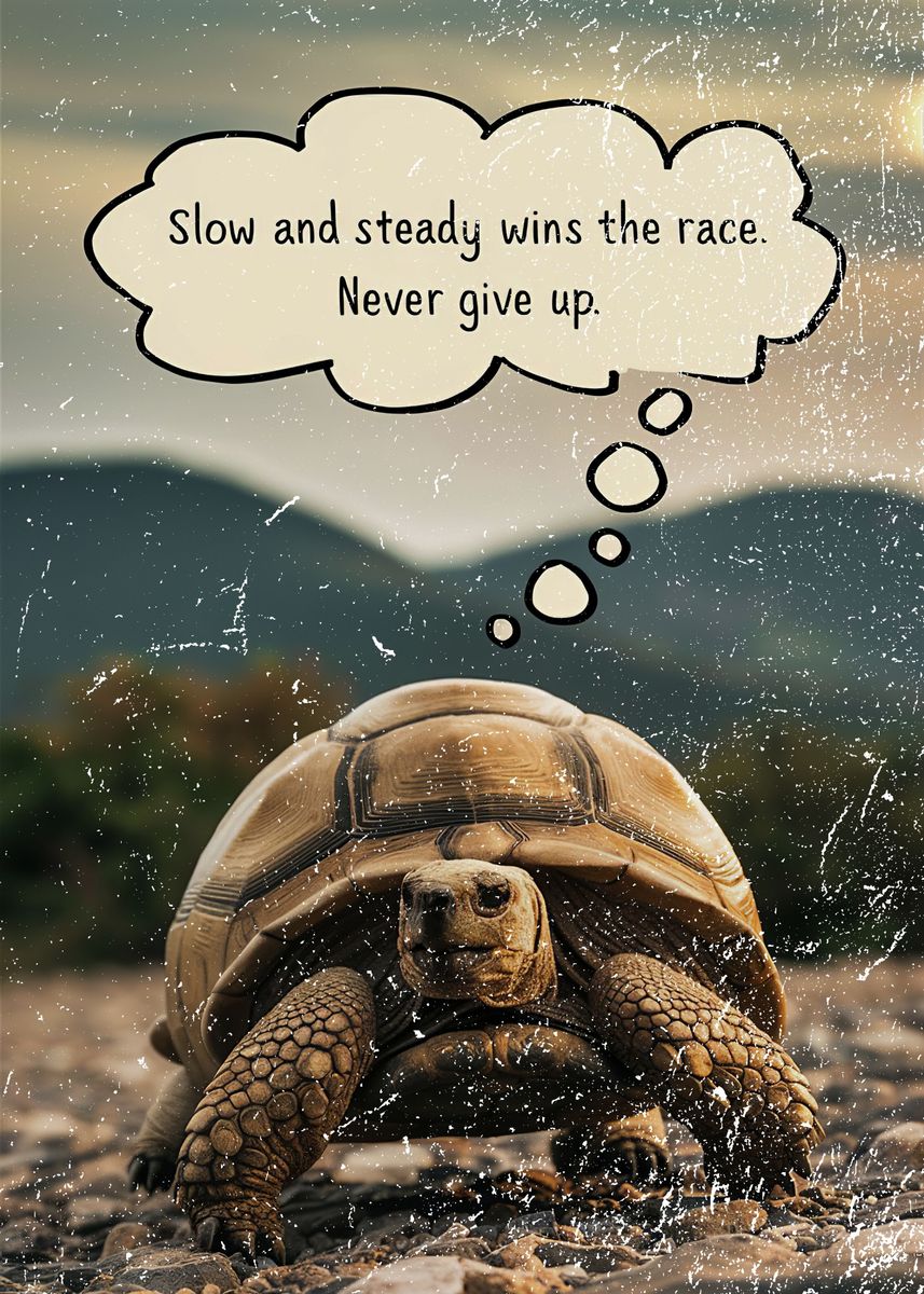 'Slow And Steady Wins ' Poster, picture, metal print, paint by EDSON ...