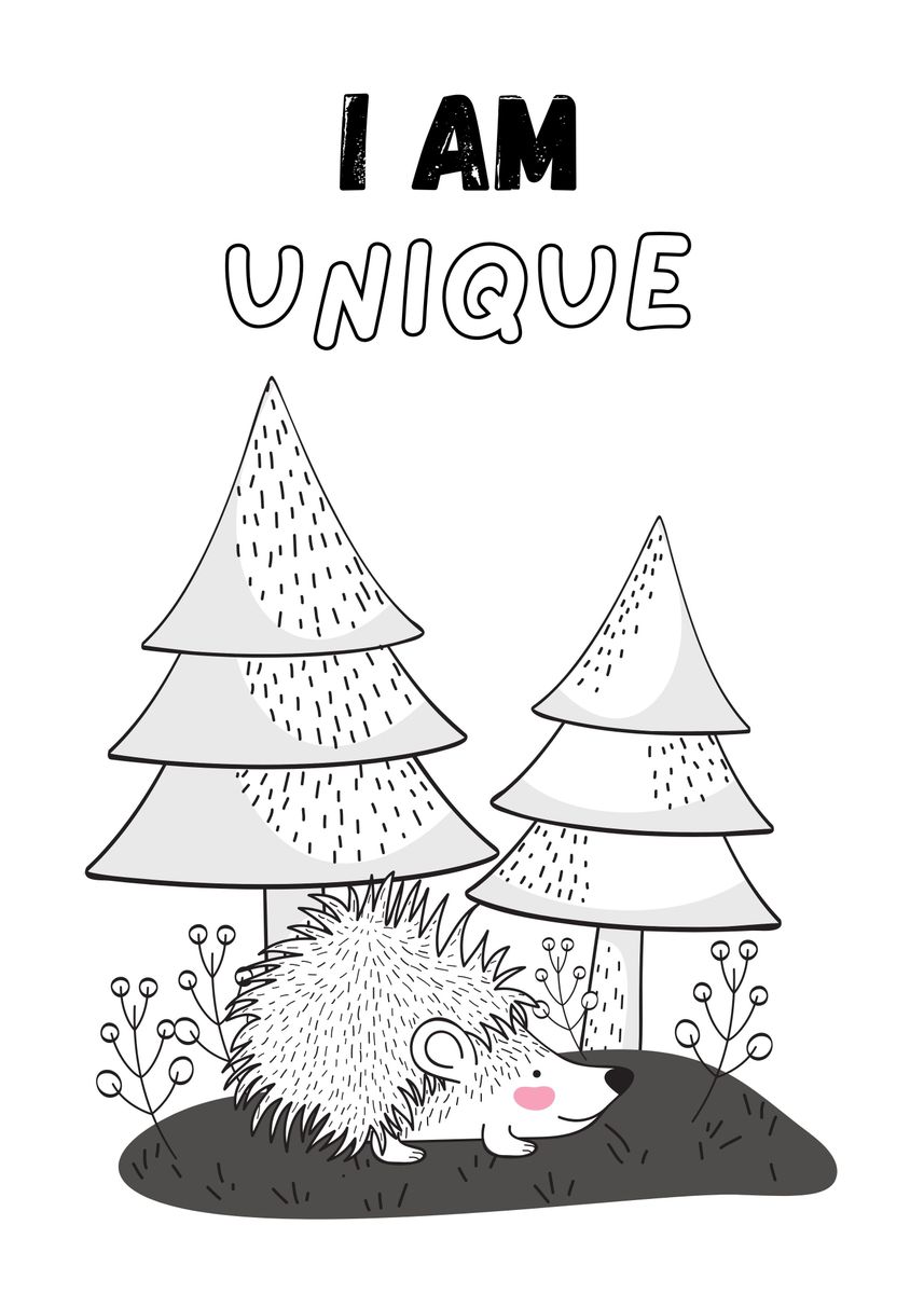 'I am Unique' Poster, picture, metal print, paint by AL Store | Displate