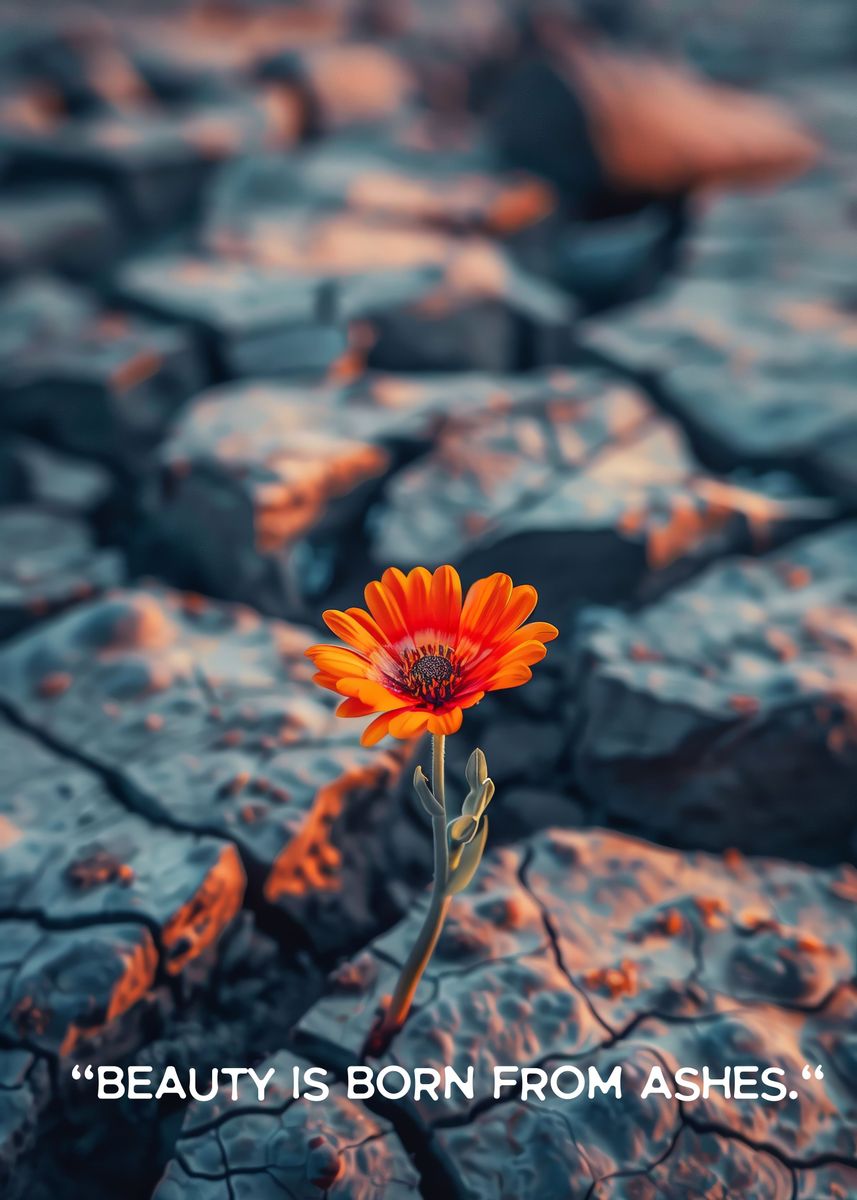 'Beauty Is Born From Ashes' Poster, picture, metal print, paint by ...