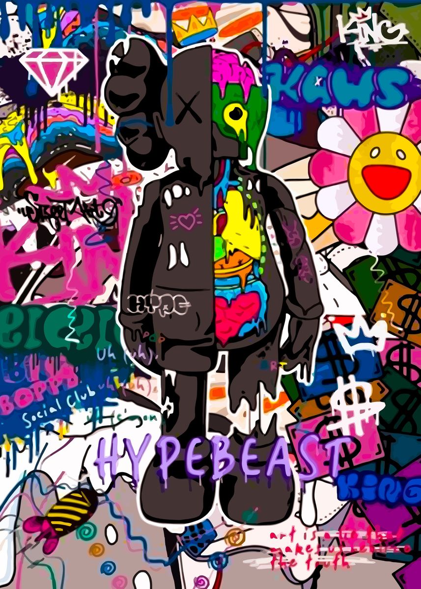 'Kaws graffitti' Poster, picture, metal print, paint by BB Creative ...