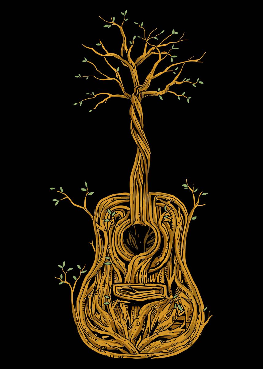 'Tree of Life Guitar Player' Poster, picture, metal print, paint by ...