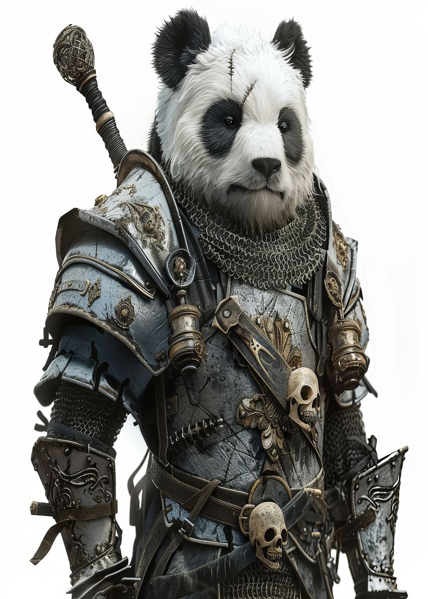 'Panda Knight' Poster, picture, metal print, paint by Henning Seiffert ...