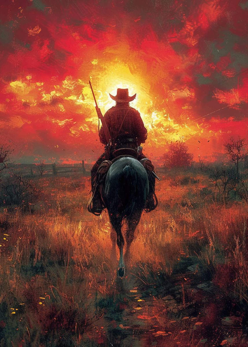 'Cowboy in the desert' Poster, picture, metal print, paint by nguyencao ...