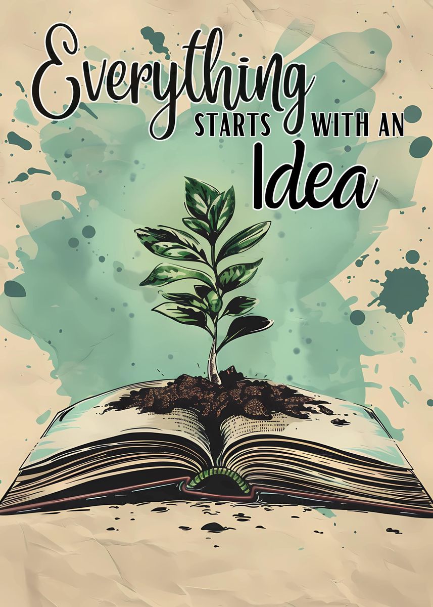 'Book Plant Idea' Poster, picture, metal print, paint by HauntedHeart ...