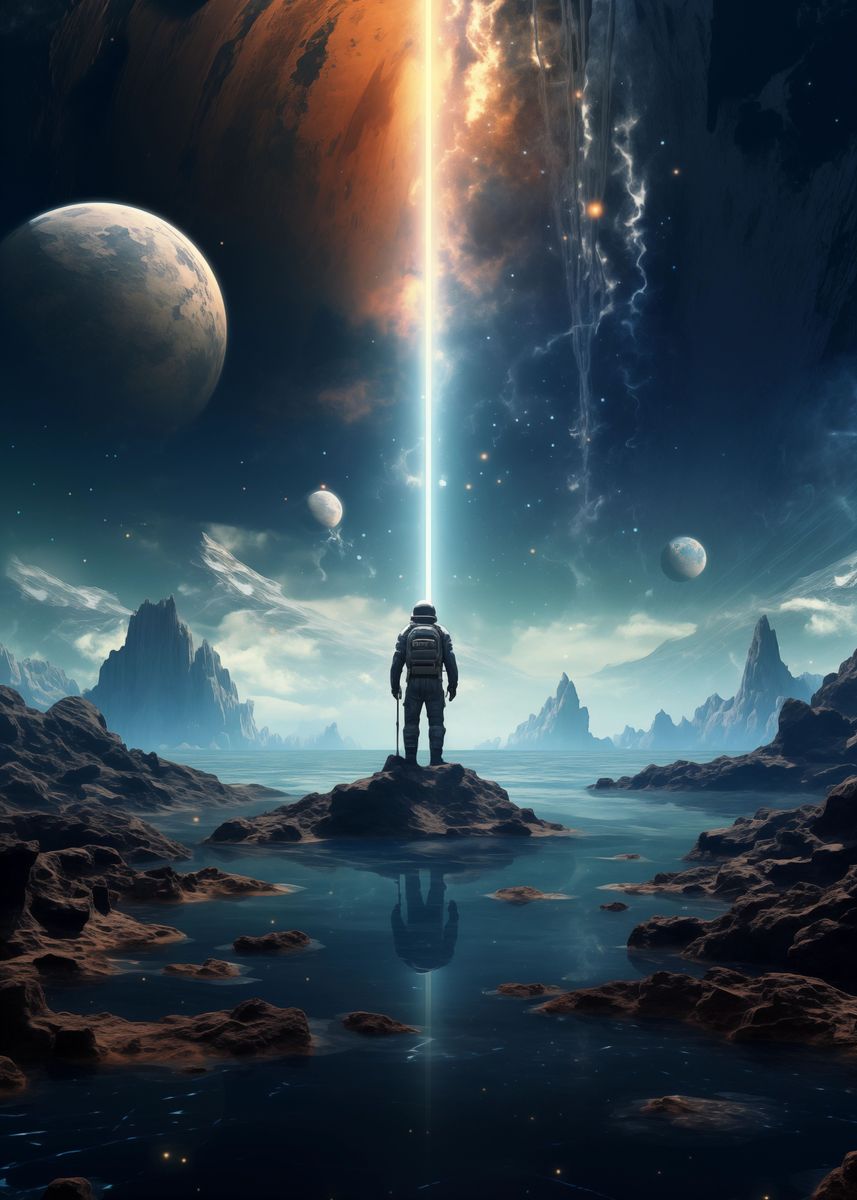 'Space collision' Poster, picture, metal print, paint by AI Art ...