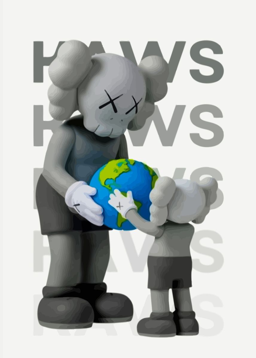 'Kaws World' Poster, picture, metal print, paint by BB Creative | Displate