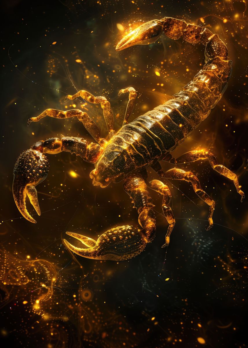 'Magical Scorpion' Poster, picture, metal print, paint by Jan | Displate