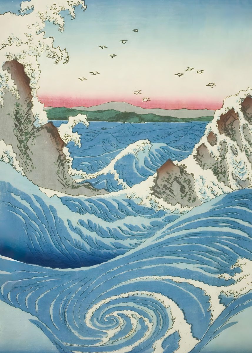 'Edo Style Waves' Poster, picture, metal print, paint by AquaVision Art ...