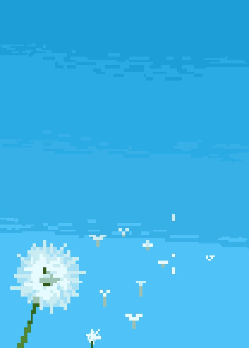 'Dandelion Pixel Art' Poster, picture, metal print, paint by Eki D ...