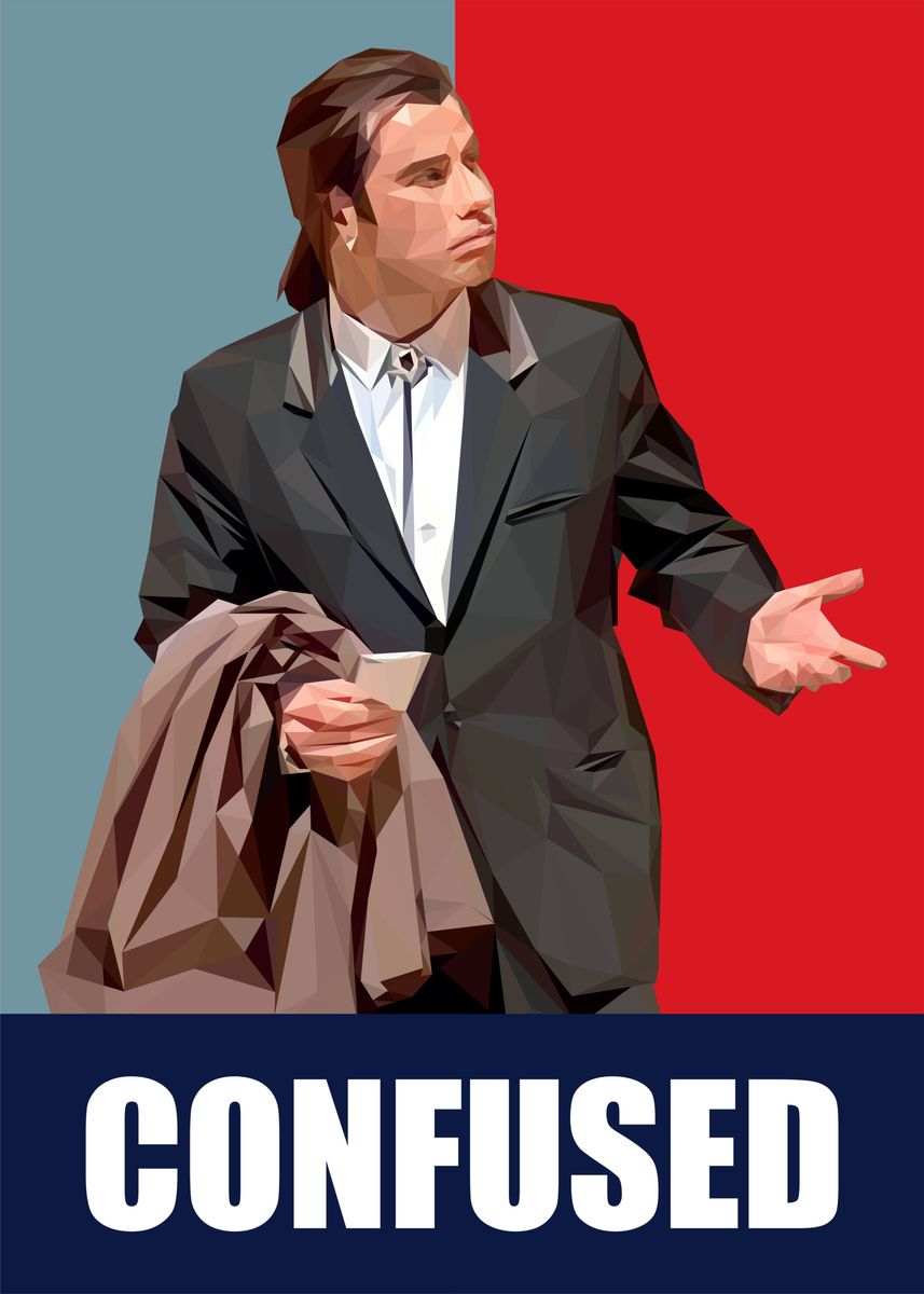 'confused travolta meme' Poster, picture, metal print, paint by ...