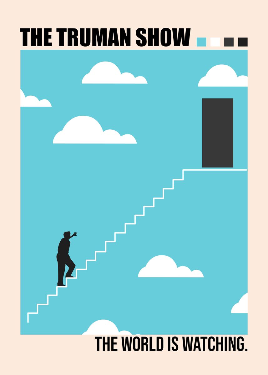 'world watching truman' Poster, picture, metal print, paint by alesha ...