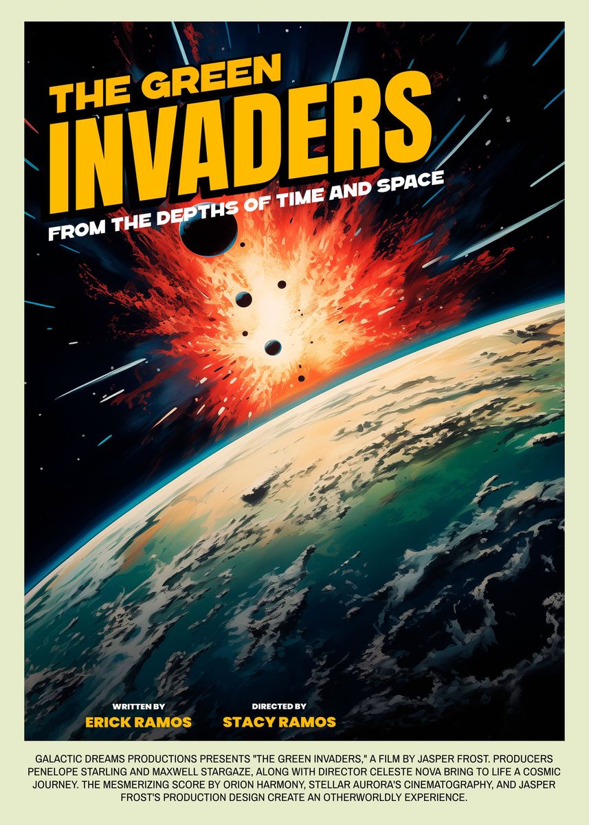 'The green invaders ' Poster, picture, metal print, paint by J Erick ...