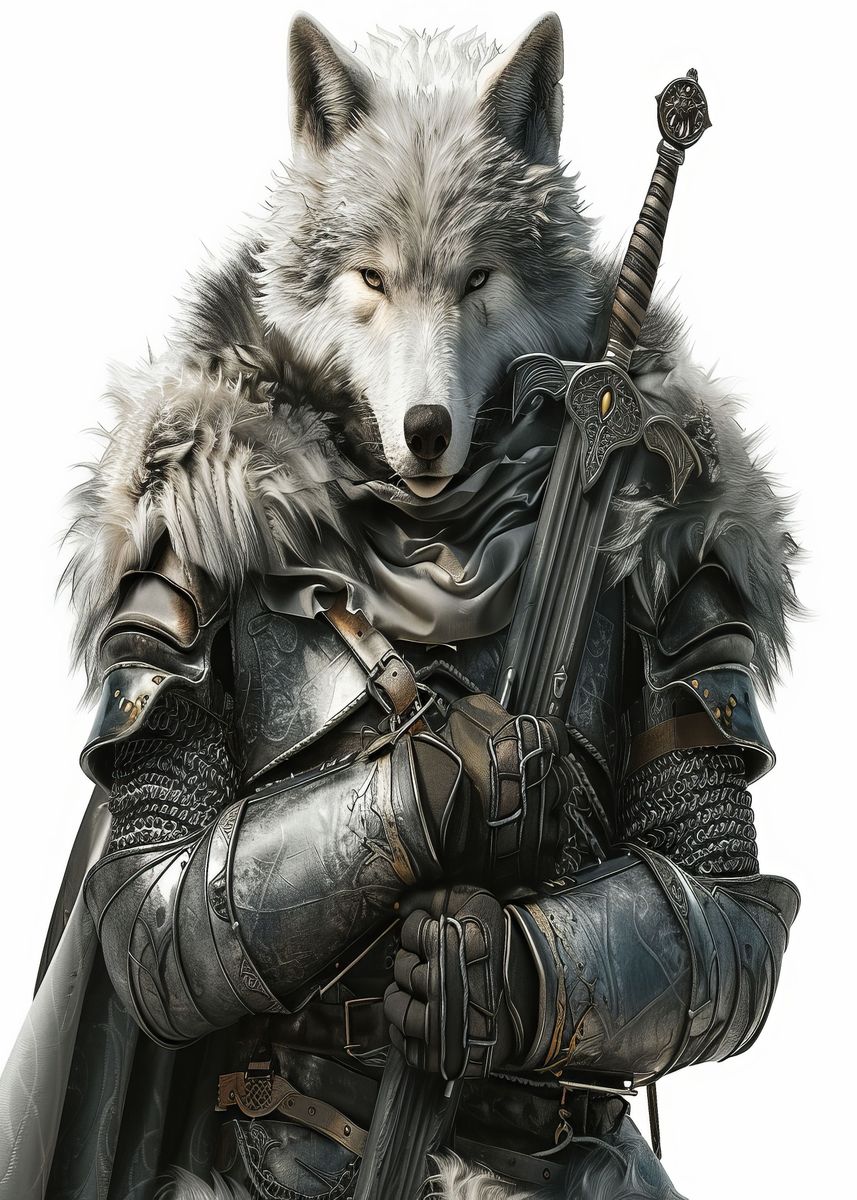 'Wolf Knight' Poster, picture, metal print, paint by Henning Seifert ...